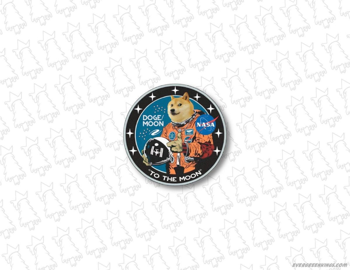 Doge To The Moon Sticker | Evergreen Kings