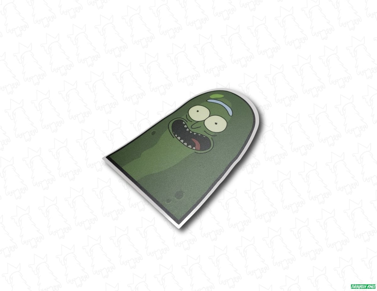 Pickle Rick Peeking Sticker | Evergreen Kings